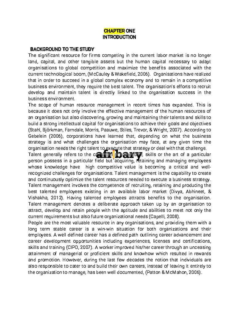 TALENT MANAGEMENT PROGRAMMES AND CAREER DEVELOPMENT OPPORTUNITIES IN ...