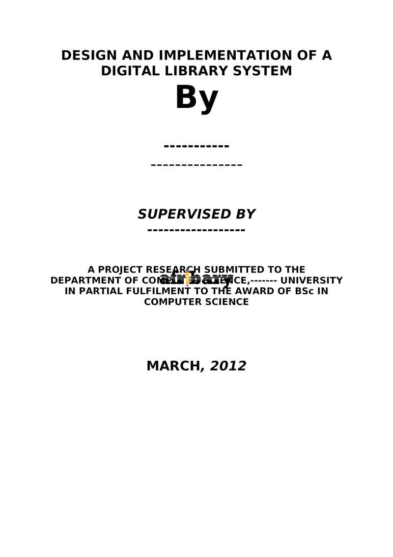 Design and Implementation of a Digital Library system | Afribary