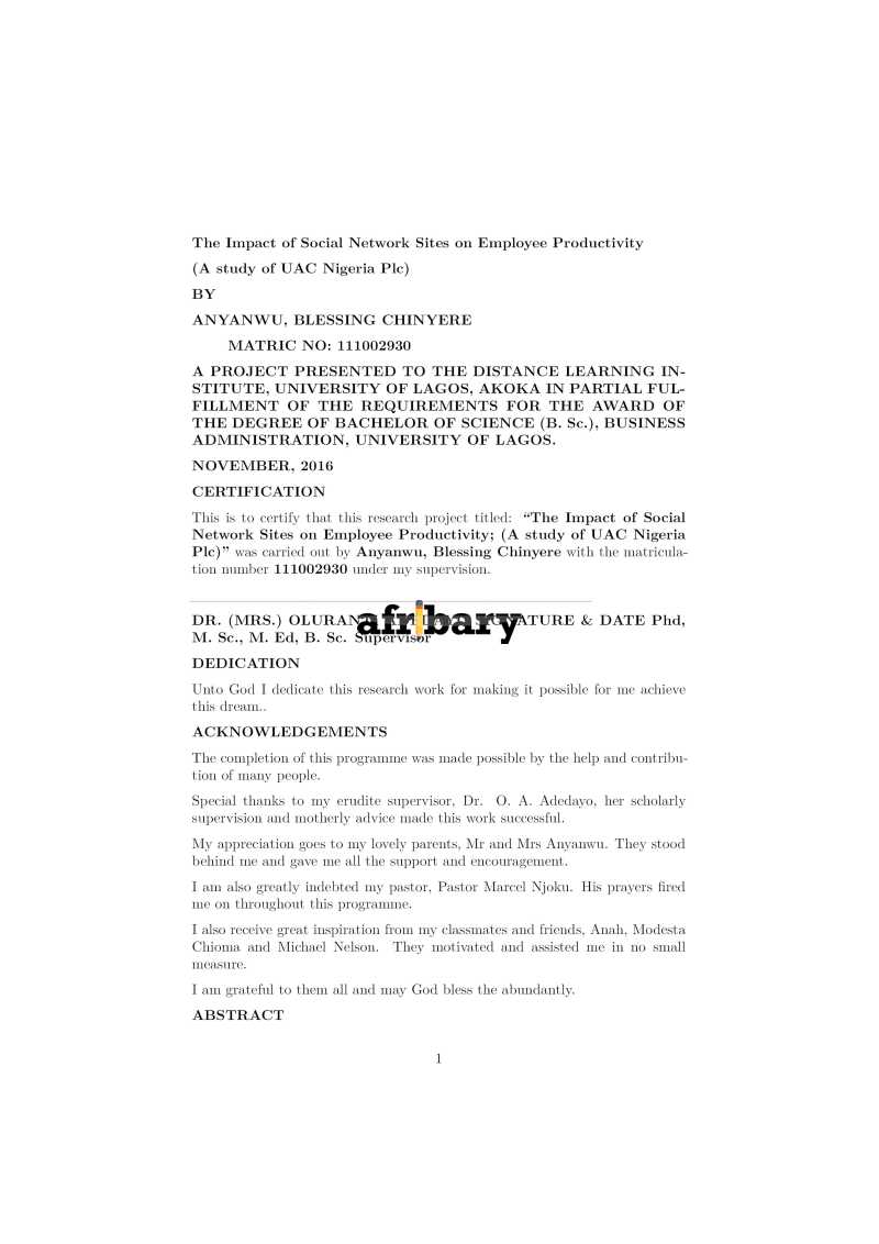 The Impact of Social Network Sites on Employee Productivity (A study of ...