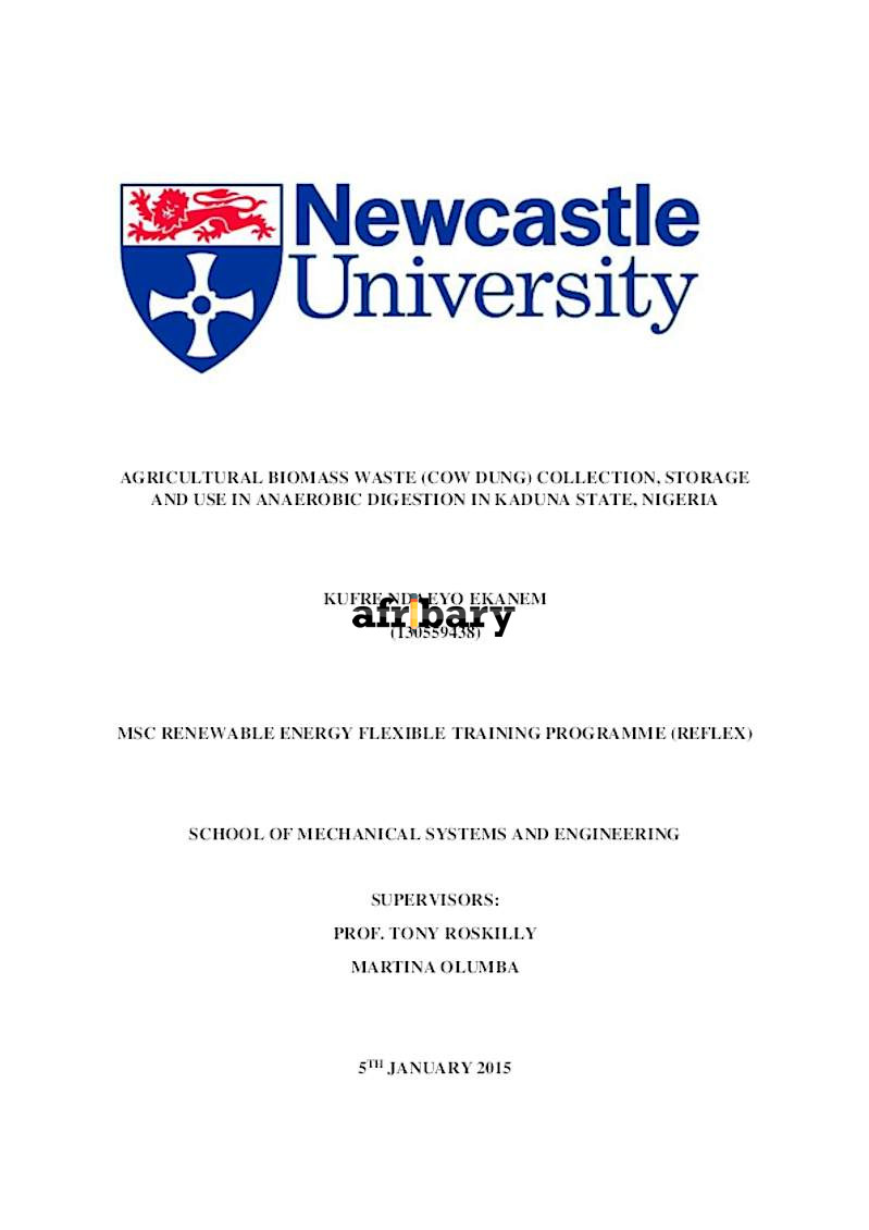 Agricultural Biomass Waste (cow Dung) collection, storage and use in ...