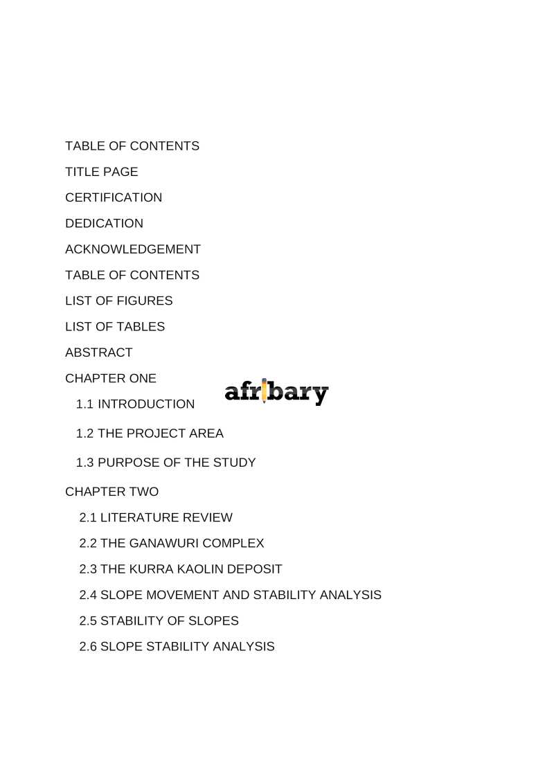 Geotechnical analysis of slope failure at a Kaolin quarry | Afribary