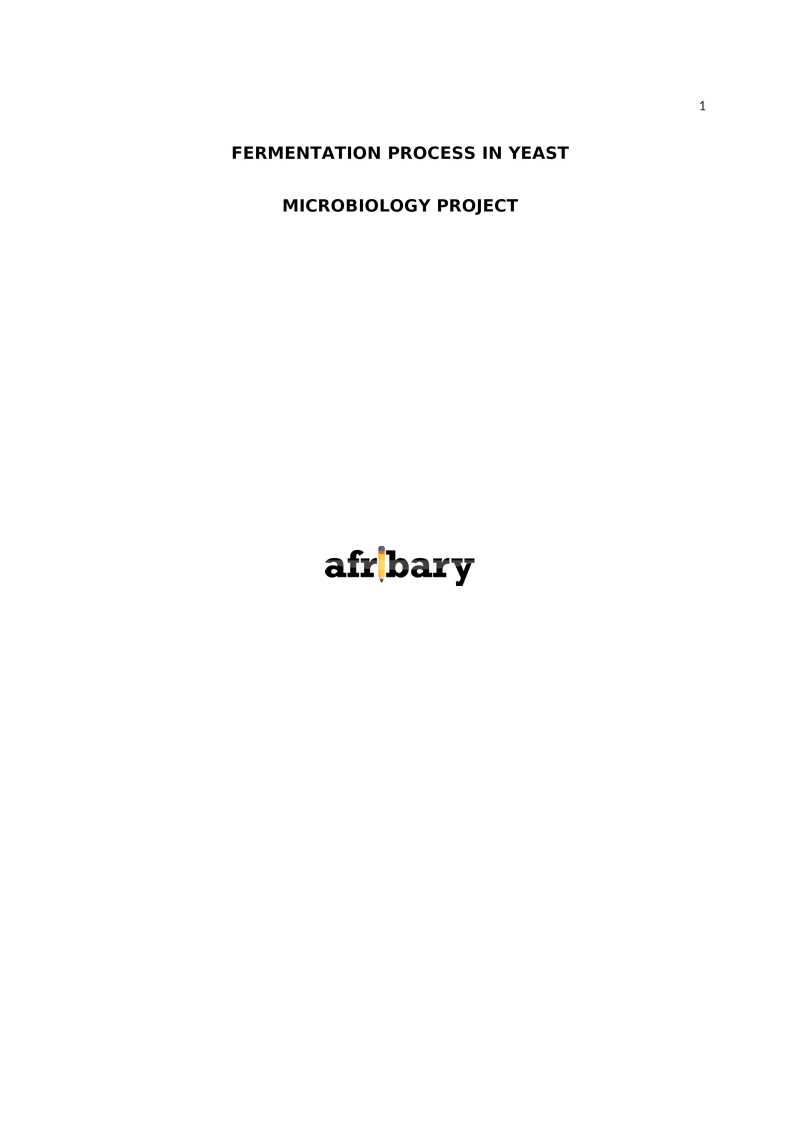 FERMENTATION PROCESS IN YEAST | Afribary