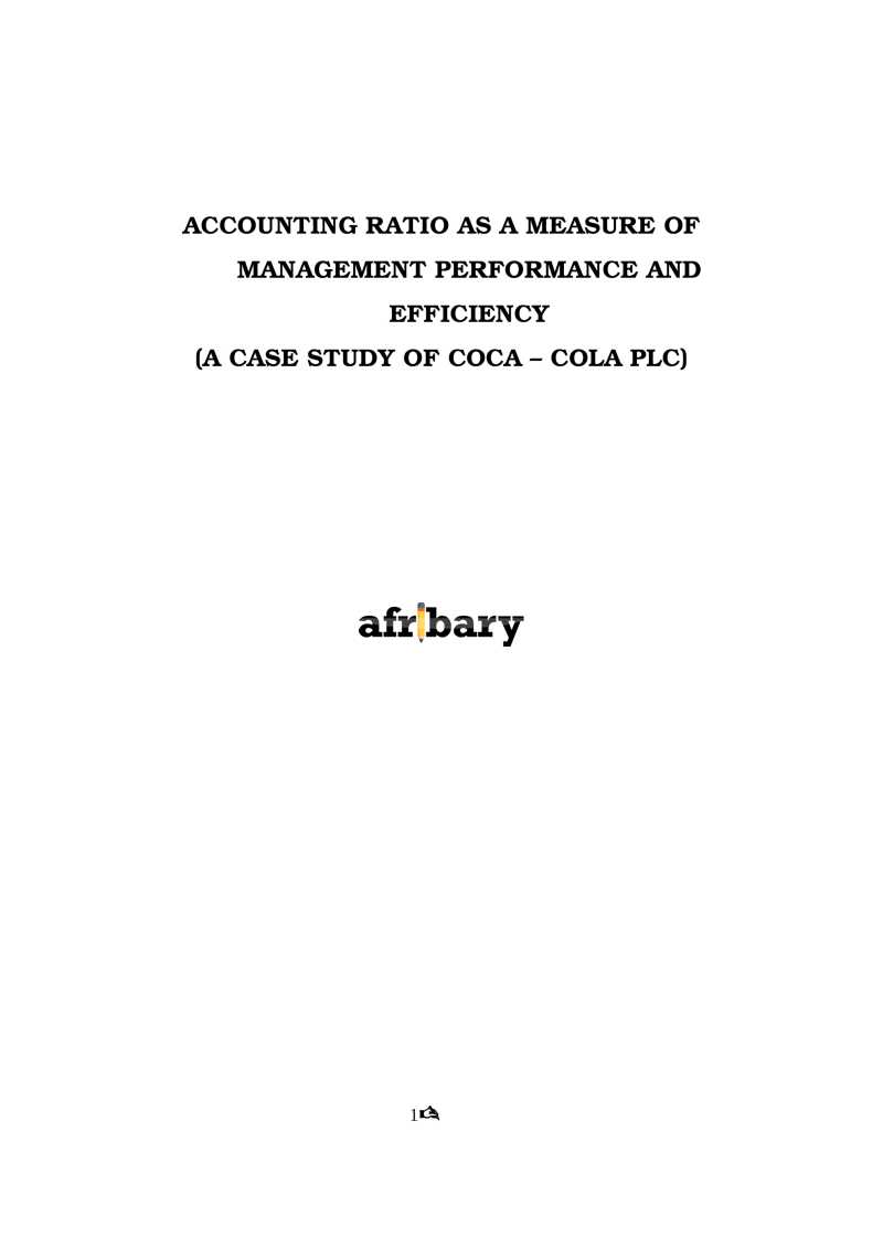 Accounting Ratio As A Measure Of Management Performance And Efficiency ...