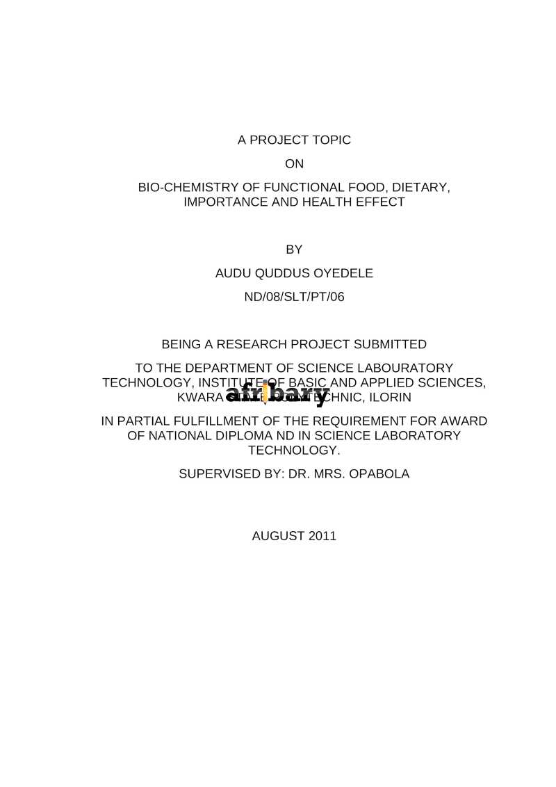 Bio-Chemistry of Functional Food, Dietary, Importance and Health Effect ...