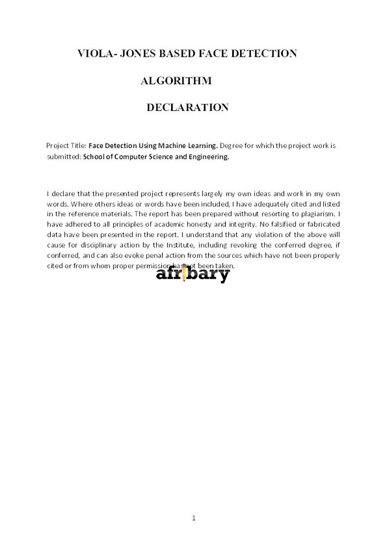 Viola Jones Based Face Detection Algorithm Afribary