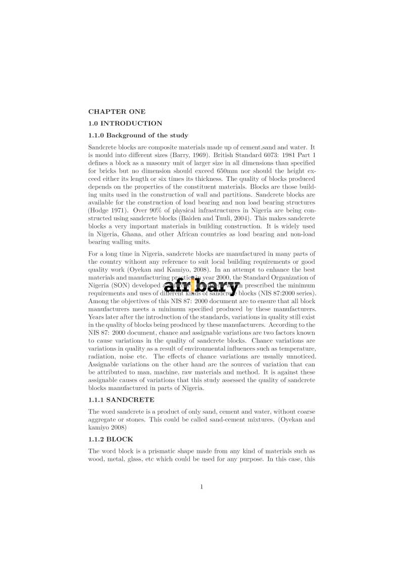 DETERMINATION OF ENGINEERING PROPERTIES OF SANDCRETE BLOCK USING ...