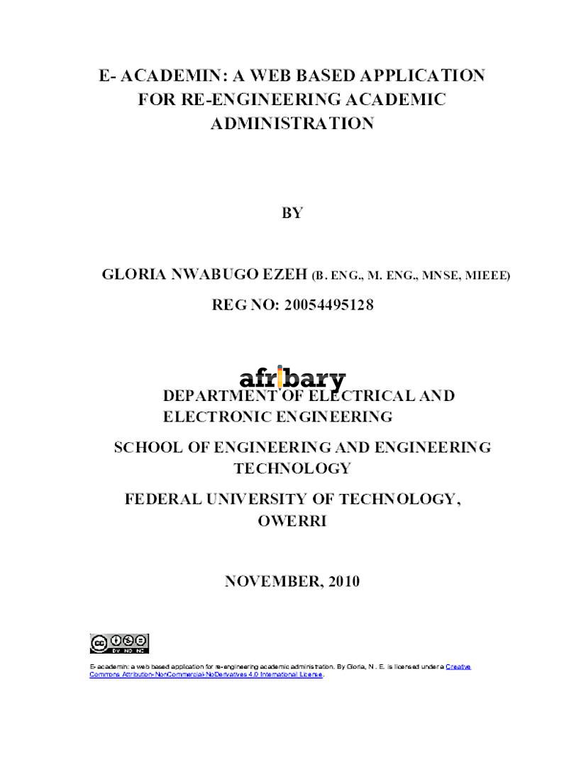 E-ACADEMIN: A WEB BASED APPLICATION FOR RE-ENGINEERING ACADEMIC ...