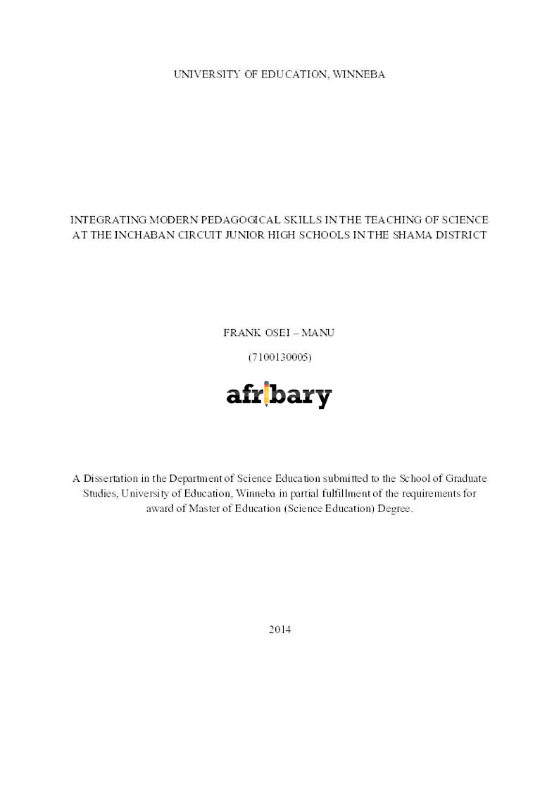 Integrating Modern Pedagogical Skills in the Teaching of Sciencea at ...