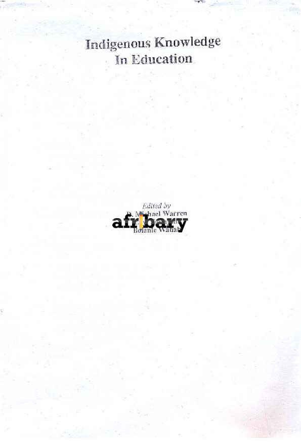 INDIGENOUS KNOWLEDGE SYSTEMS AND THE HUMAN SETTLEMENTS: TOWARDS ...