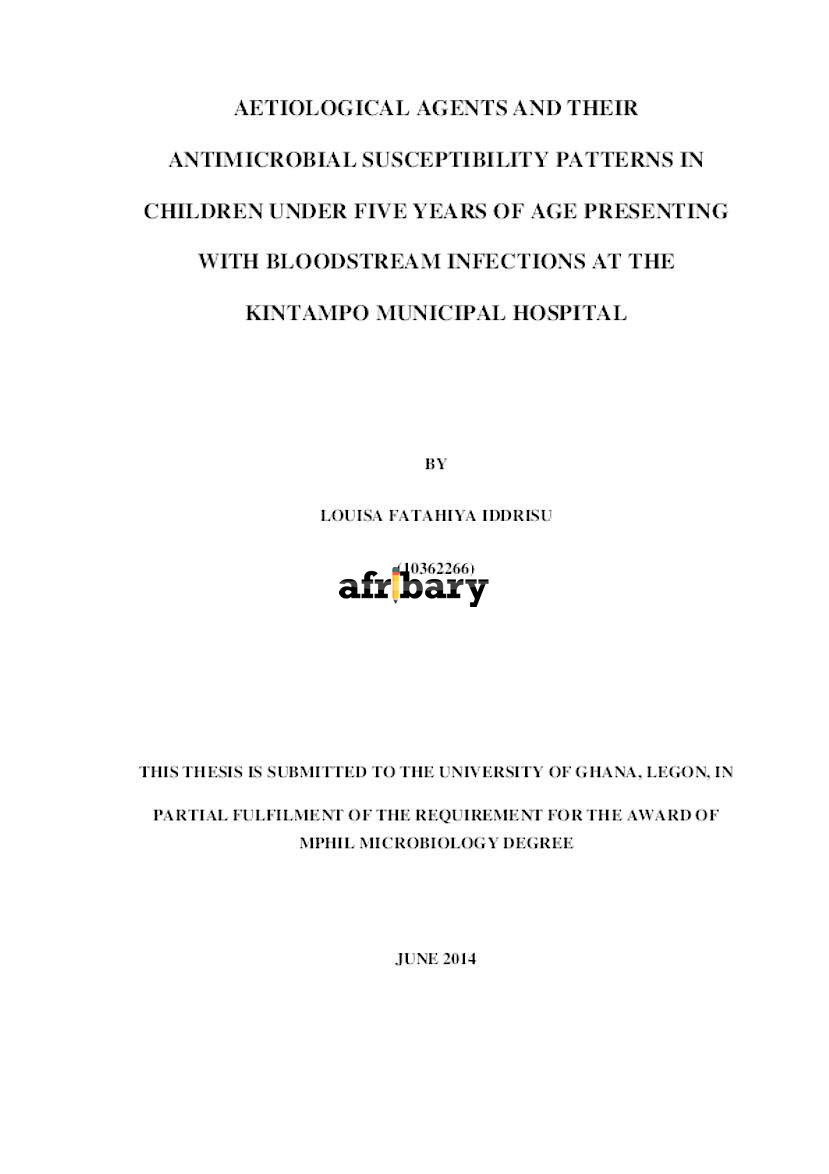 Aetiological Agents And Their Antimicrobial Susceptibility Patterns In ...