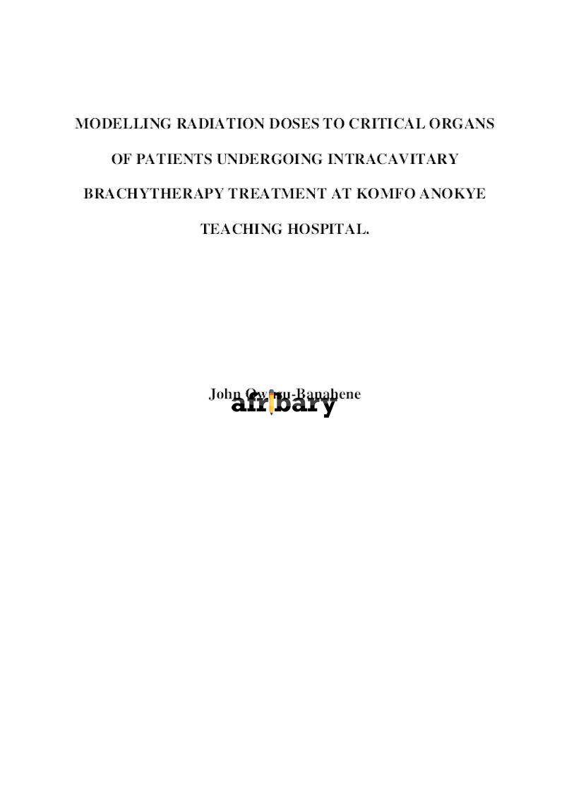 Modelling Radiation Doses to Critical Organs of Patients Undergoing ...