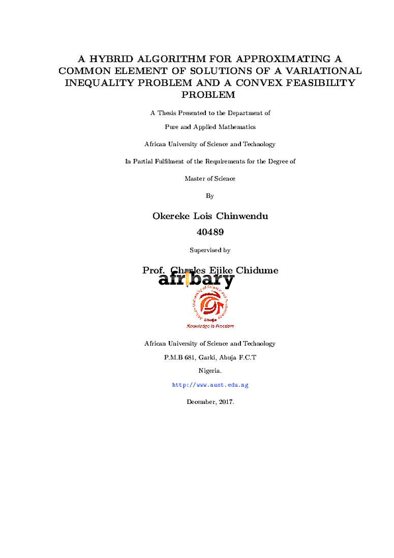 A Hybrid Algorithm For Approximating A Common Element Of Solutions Of A Variational Inequality ...