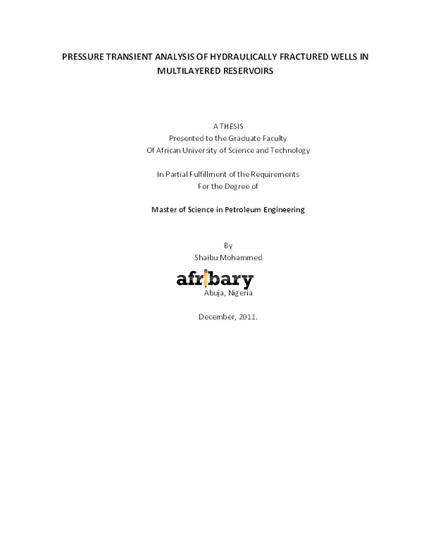 Pressure Transient Analysis Of Hydraulically Fractured Wells In ...