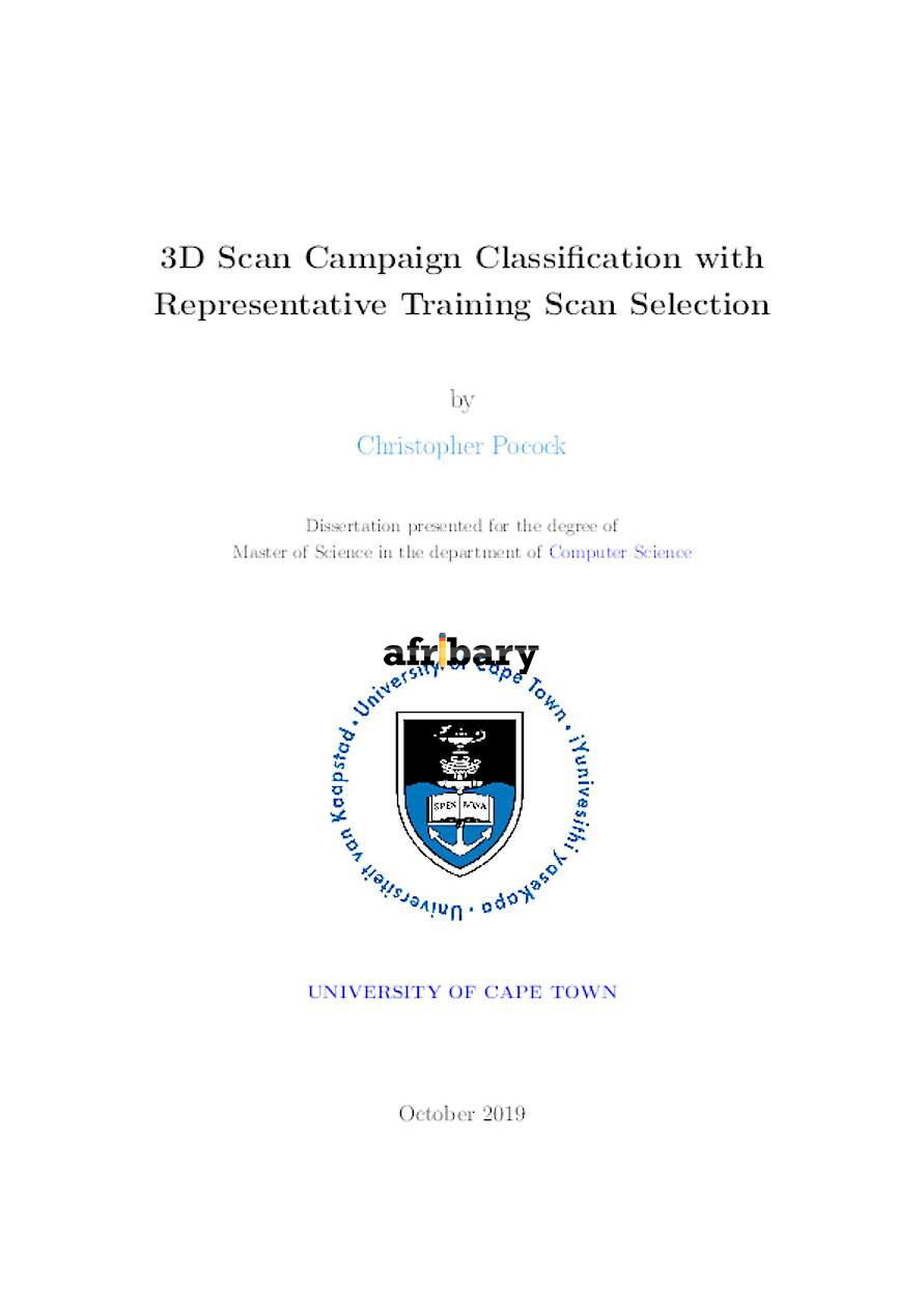 3D Scan Campaign Classification with Representative Training Scan ...
