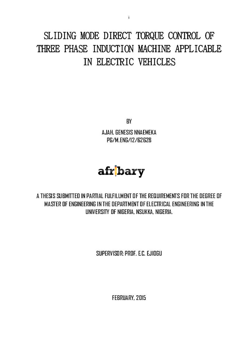 Sliding Mode Direct Torque Control of Three Phase Induction Machine ...