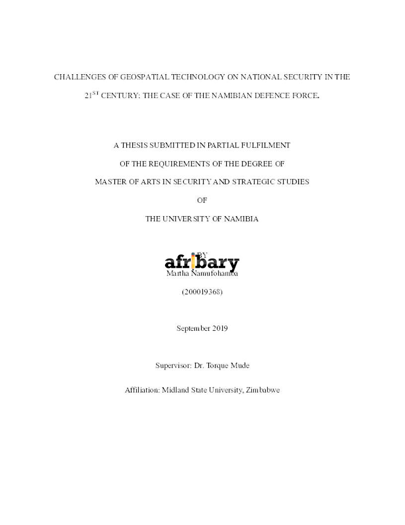 Challenges Of Geospatial Technology On National Security In The 21st ...