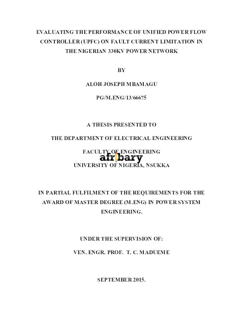 Evaluating The Performance Of The Unified Power Flow Controller Upfc On Fault Current