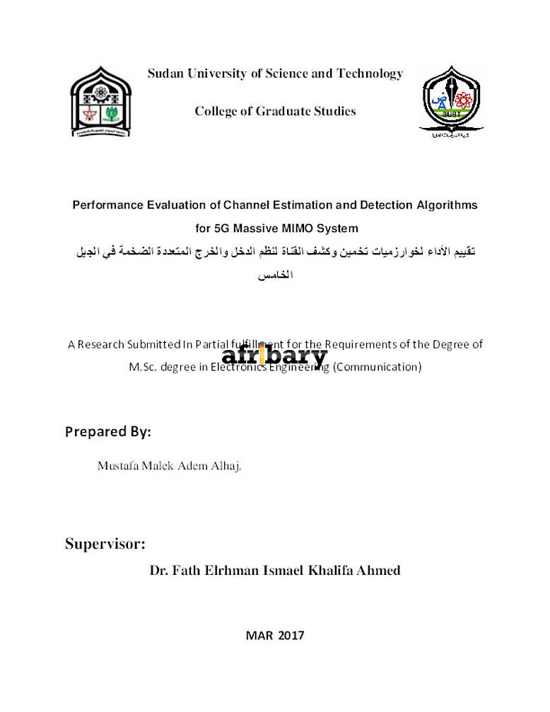 Performance Evaluation of Channel Estimation and Detection Algorithms ...