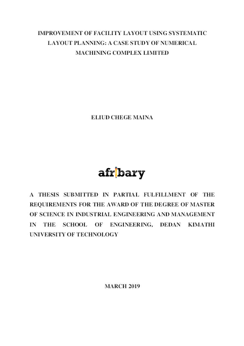Improvement Of Facility Layout Using Systematic Layout Planning: A Case ...