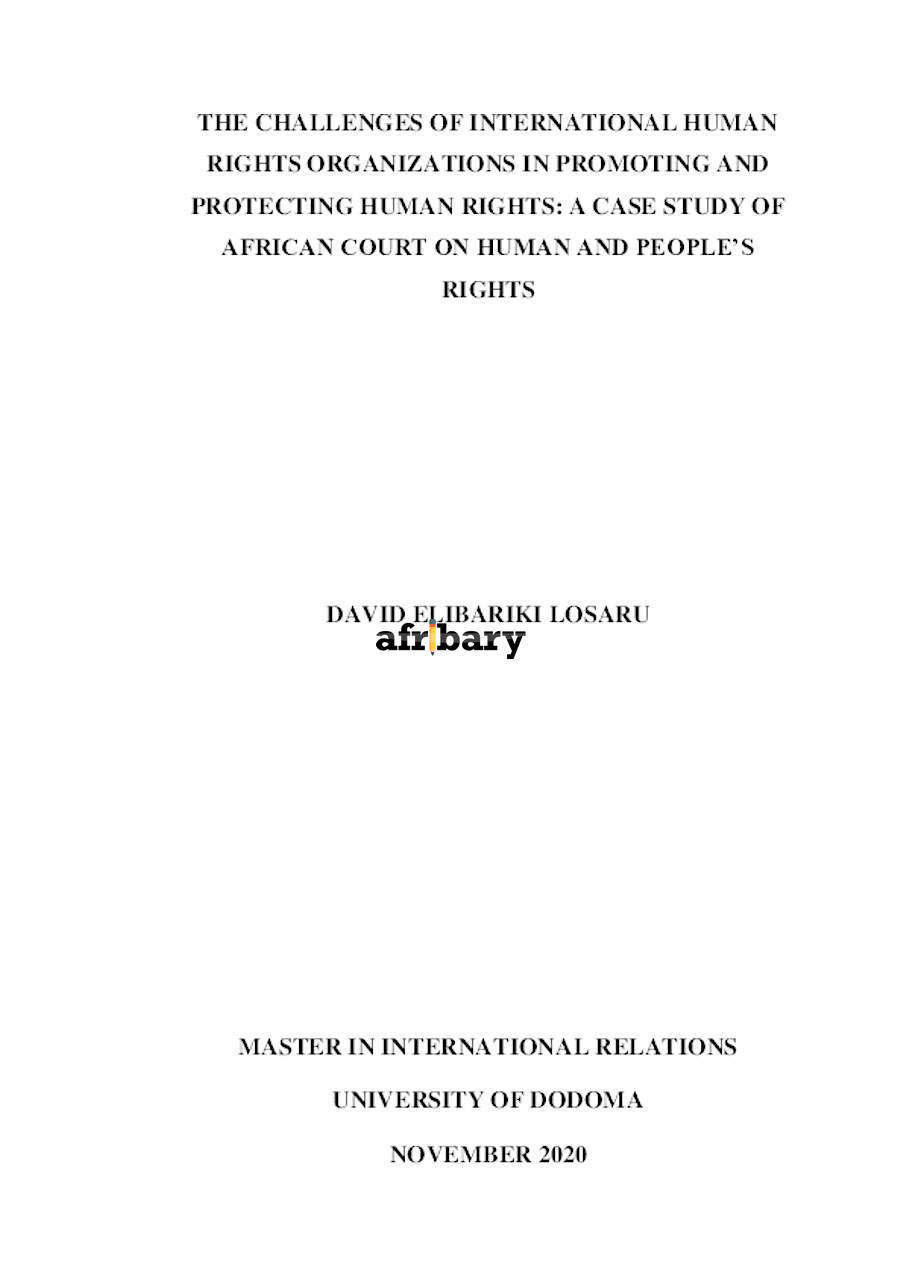 The Challenges Of International Human Rights Organizations In Promoting ...