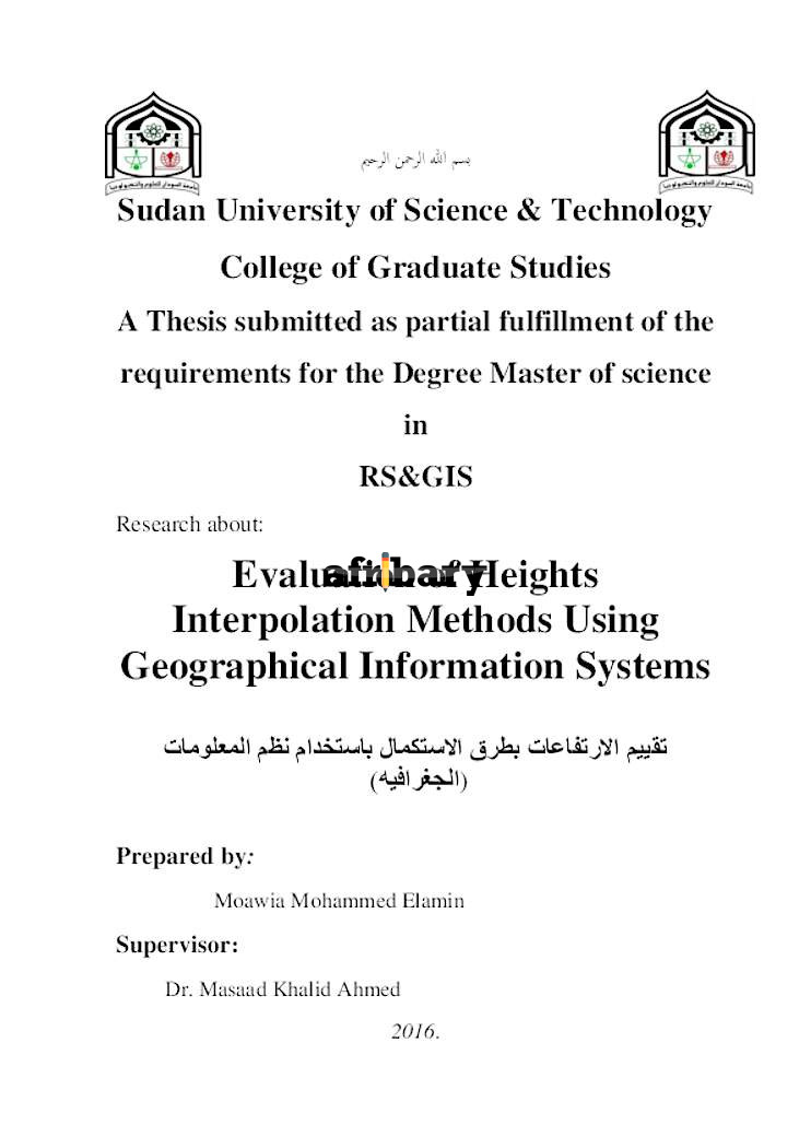 Evaluation Of Heights Interpolation Methods Using Geographical