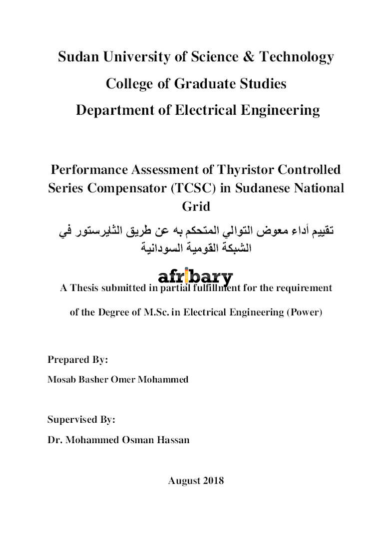 Performance Assessment of Thyristor Controlled Series Compensator (TCSC ...
