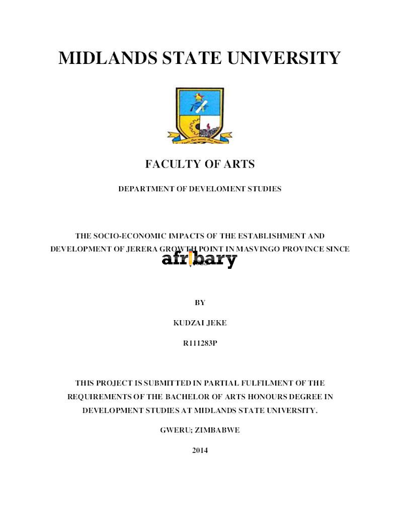 The Socio-Economic Impacts Of The Establishment And Development Of ...