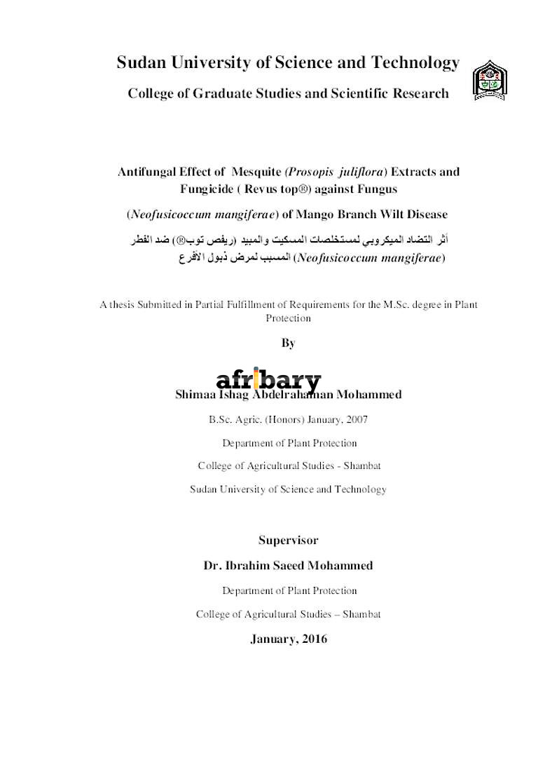 Antifungal Effect of Mesquite (Prosopis juliflora) Extracts and ...