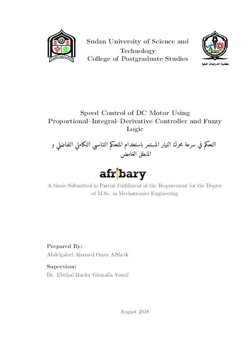Speed Control Of DC Motor Using Proportional–Integral–Derivative ...