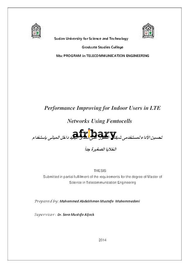 Performance Improving For Indoor Users In Lte Networks Using Femtocells Afribary