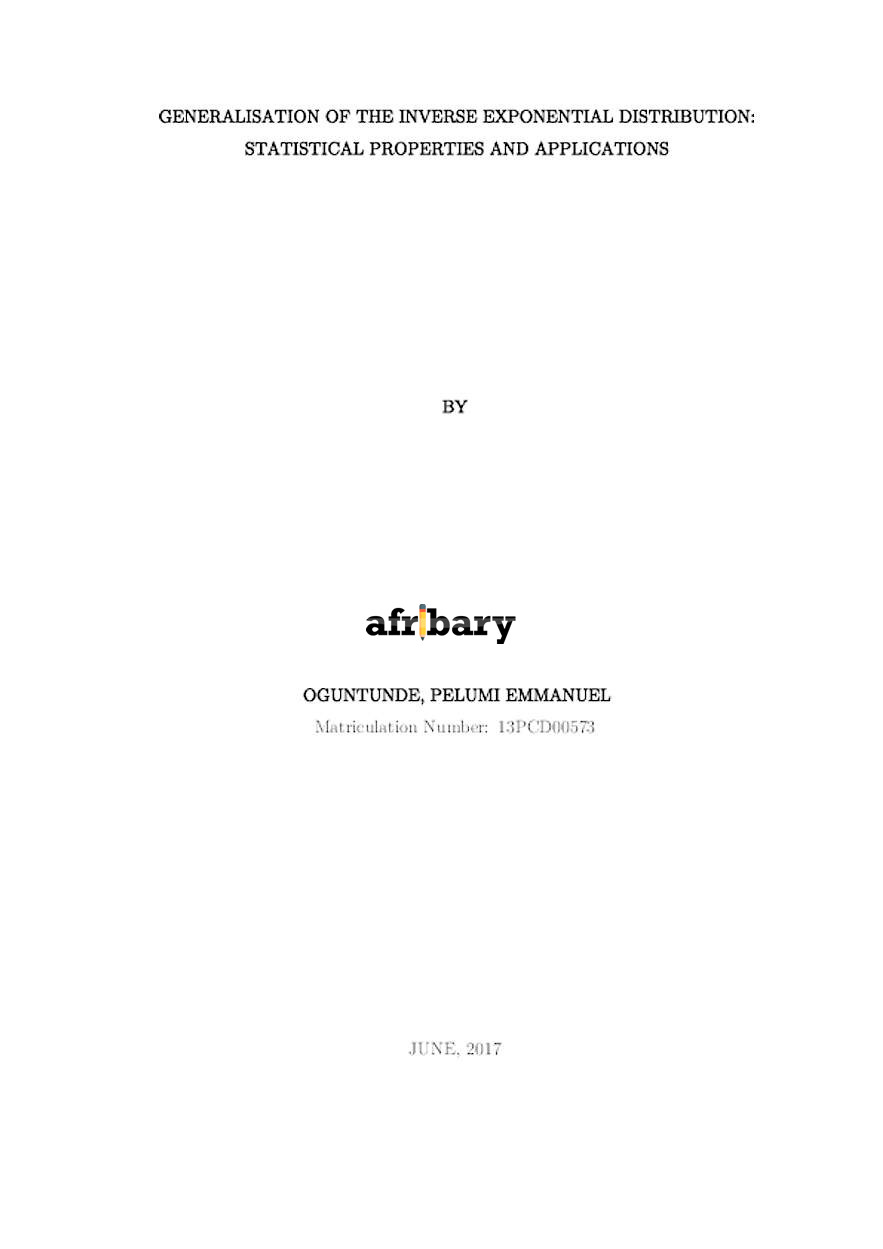 Generalisation Of The Inverse Exponential Distribution Statistical Properties And Applications