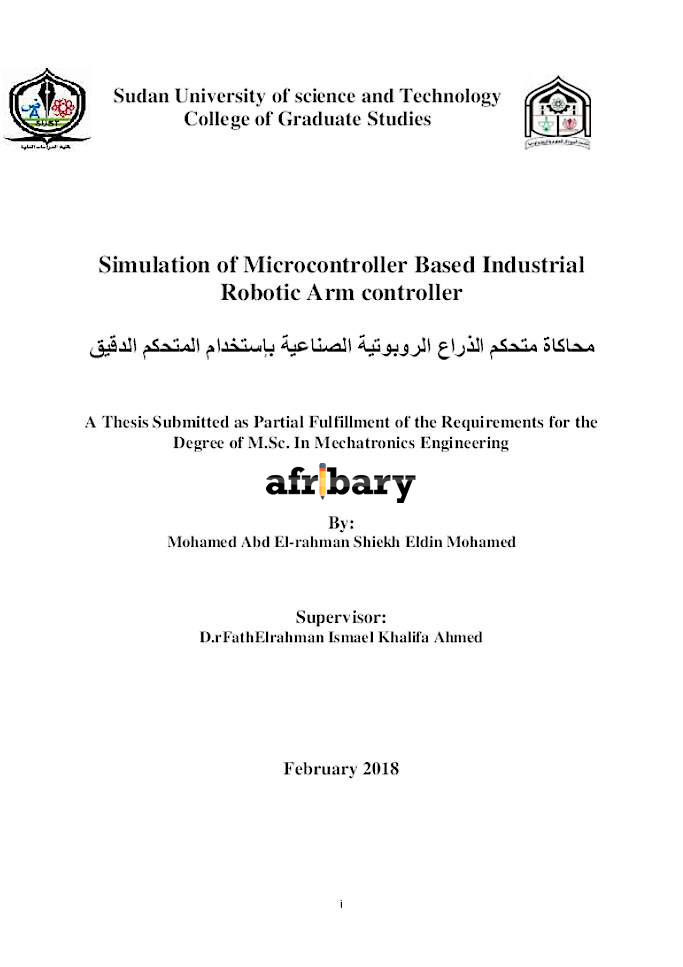 Simulation Of Microcontroller Based Industrial Robotic Arm Controller ...
