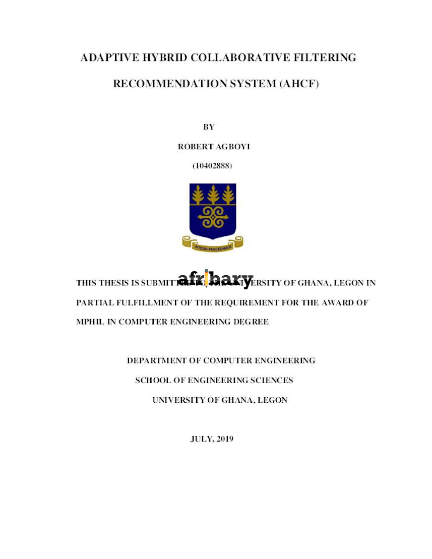Adaptive Hybrid Collaborative Filtering Recommendation System (AHCF ...