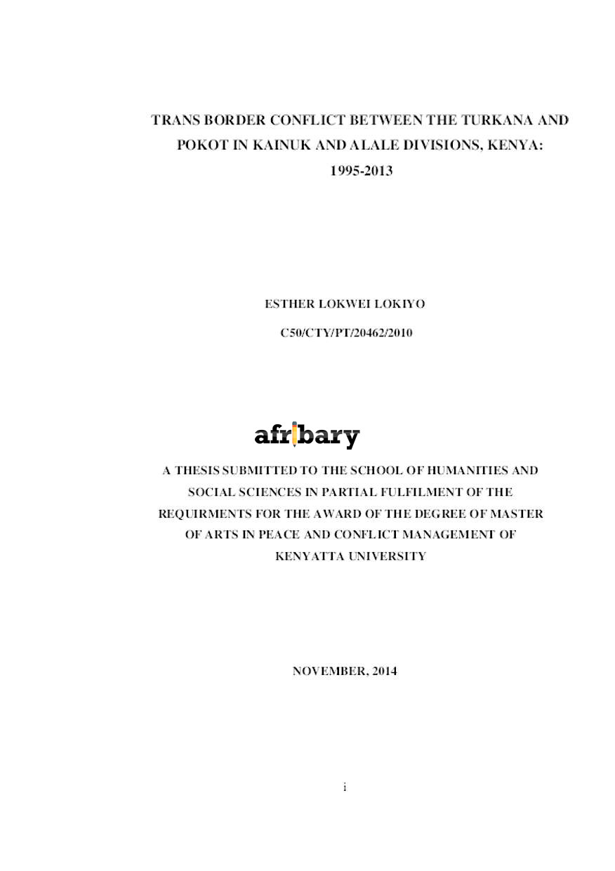 Trans Border Conflict Between The Turkana And Pokot In Kainuk And Alale ...