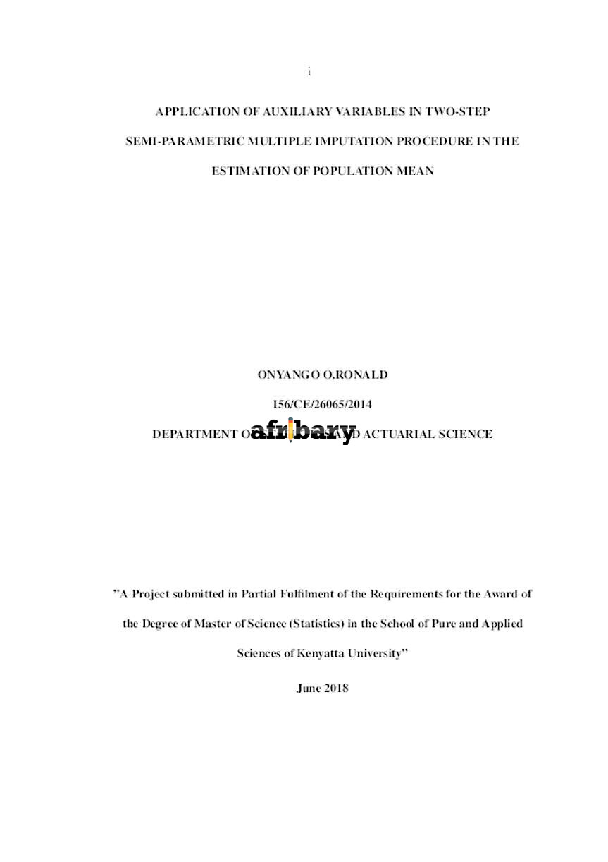 Application Of Auxiliary Variables In Two Step Semi Parametric Multiple Imputation Procedure In