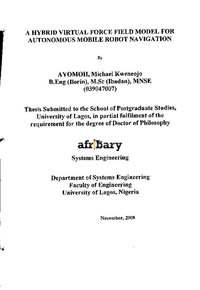 A Hybrid Virtual Force Field Model For Autonomous Mobile Robot ...
