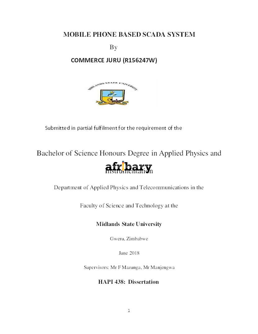 Mobile Phone Based Scada System | Afribary