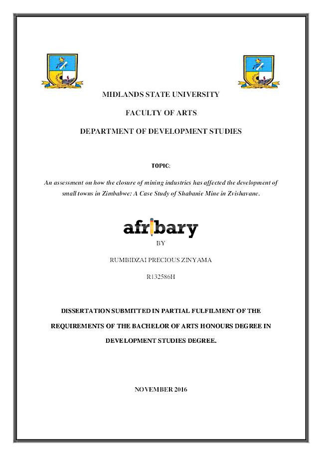 An assessment on how the closure of mining industries has affected the ...