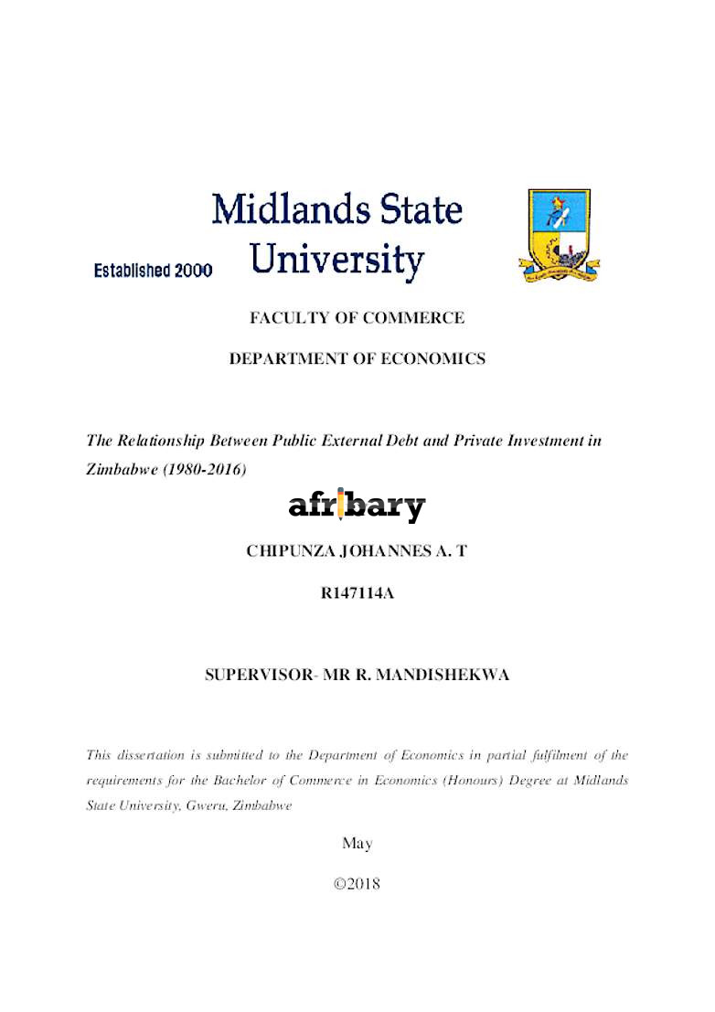 The Relationship Between Public External Debt and Private Investment in ...