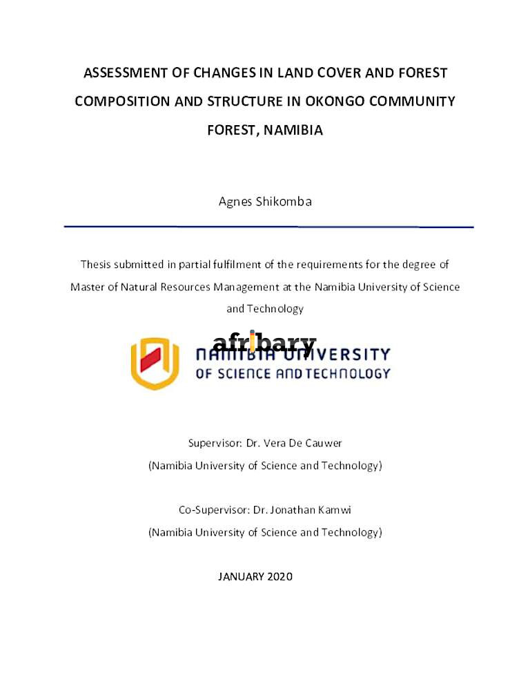 Assessment Of Changes In Land Cover And Forest Composition And ...