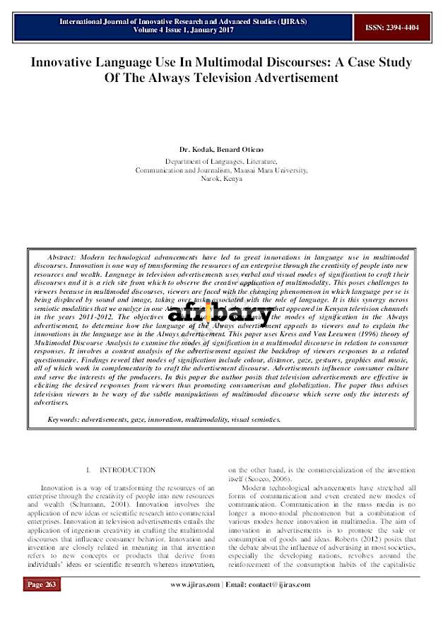 Innovative Language Use In Multimodal Discourses: A Case Study Of The ...