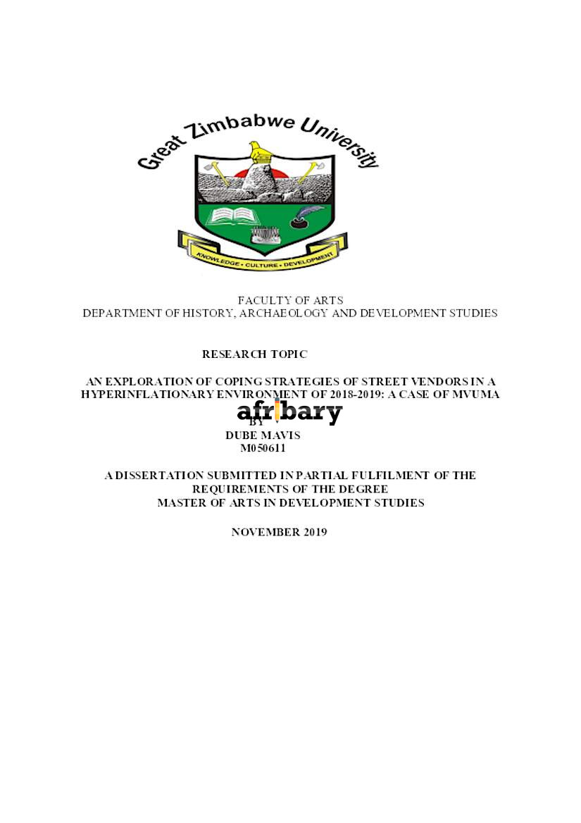 An Exploration Of Coping Strategies Of Street Vendors In A ...