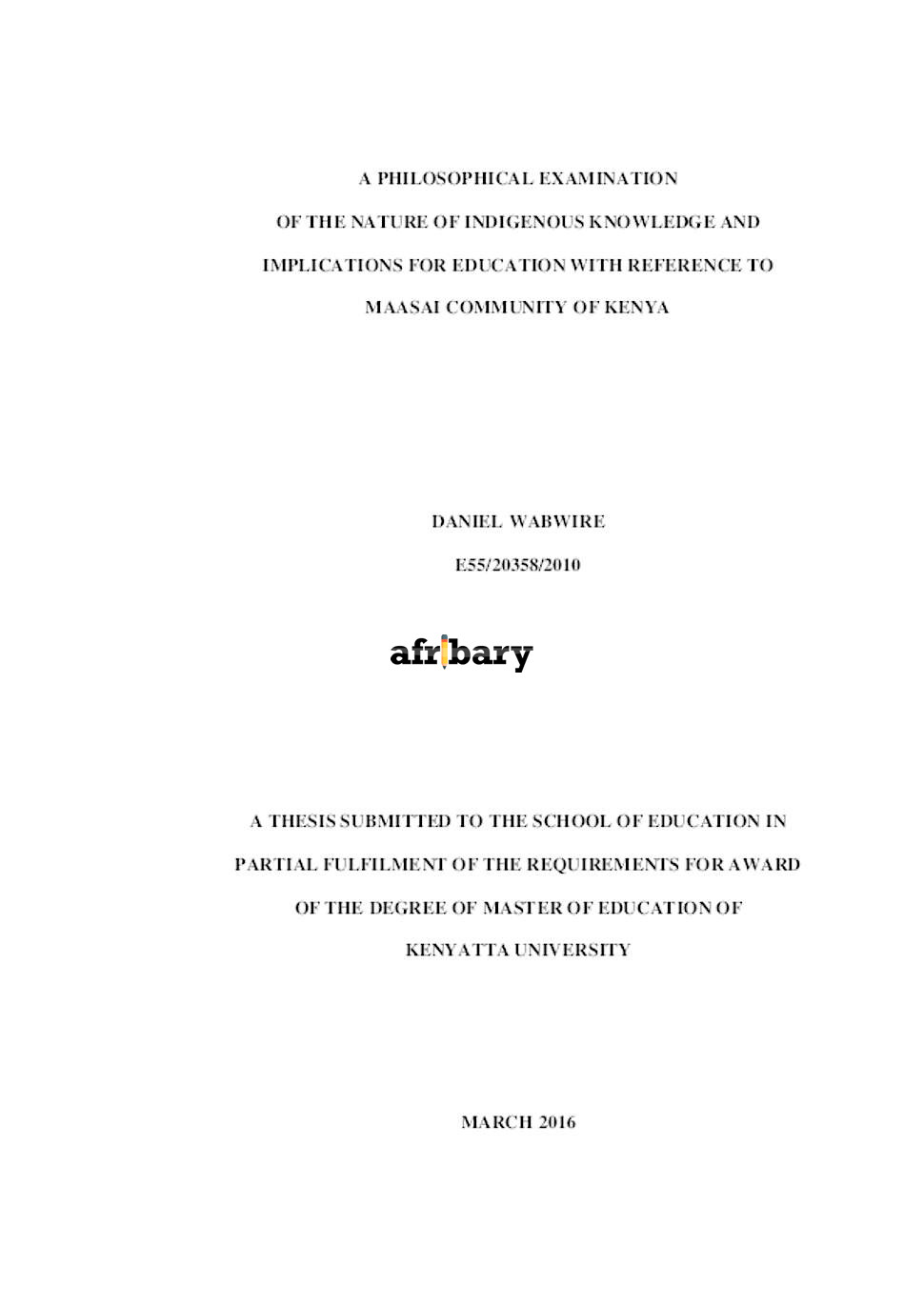 A Philosophical Examination Of The Nature Of Indigenous Knowledge And ...