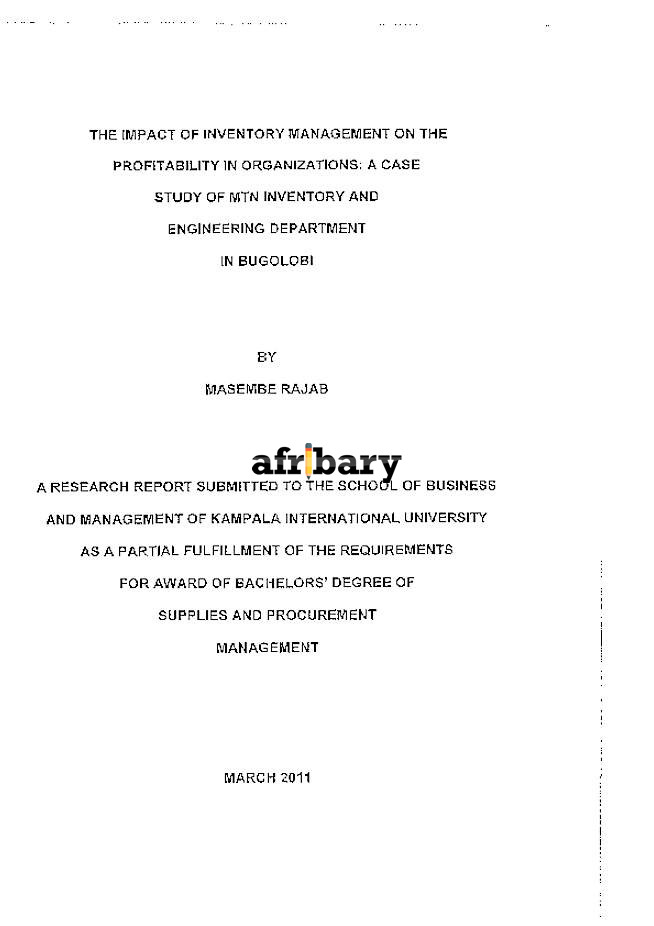 The Impact Of Inventory Management On The Profitability In ...
