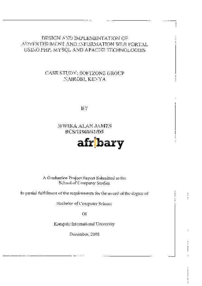 Design And Implementation Of Advertisement And Information Web Portal ...