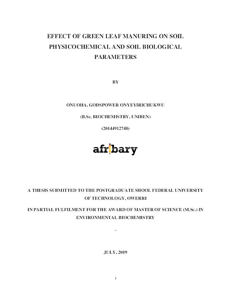 Effect of Green Leaf Manuring on Soil Physicochemical and Soil ...