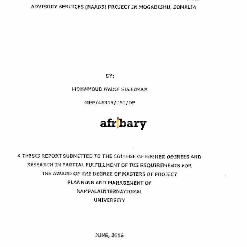 Ethical Practice and the Success of National Agricultural Advisory ...