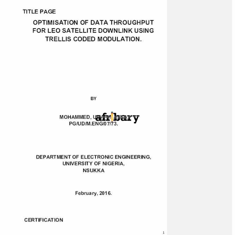 Optimisation Of Data Throughout For Leo Satellite Downlink Using