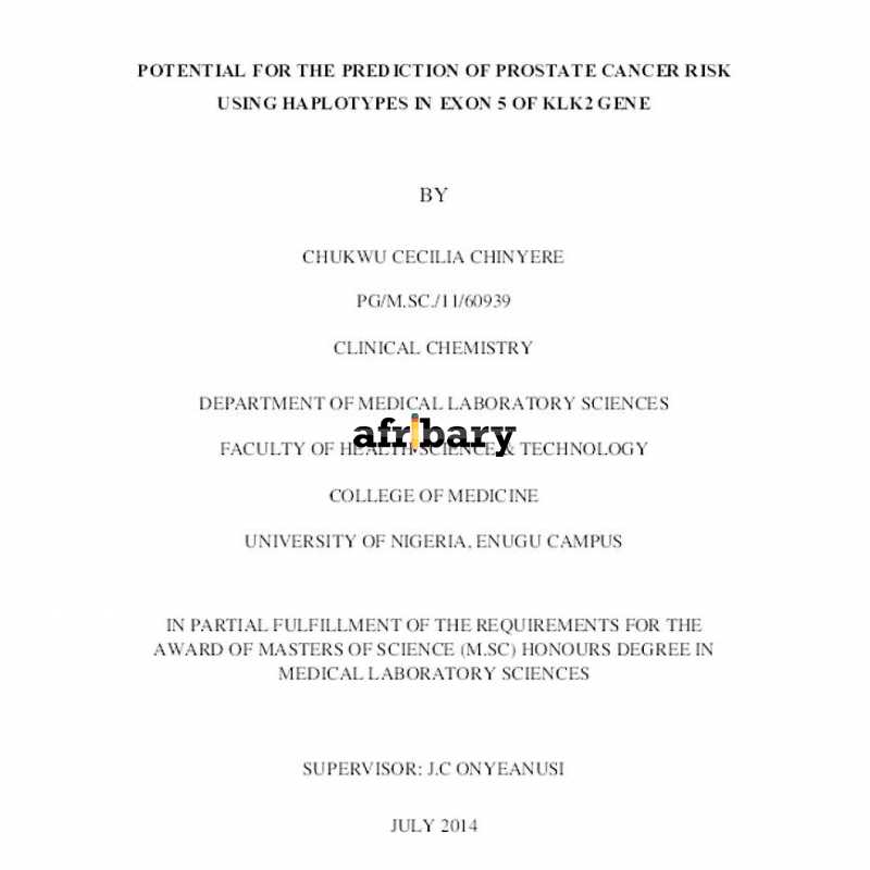 Potential for the Prediction of Prostate Cancer Risk Using Haplotypes ... Potential for the Prediction of Prostate Cancer Risk Using Haplotypes ...