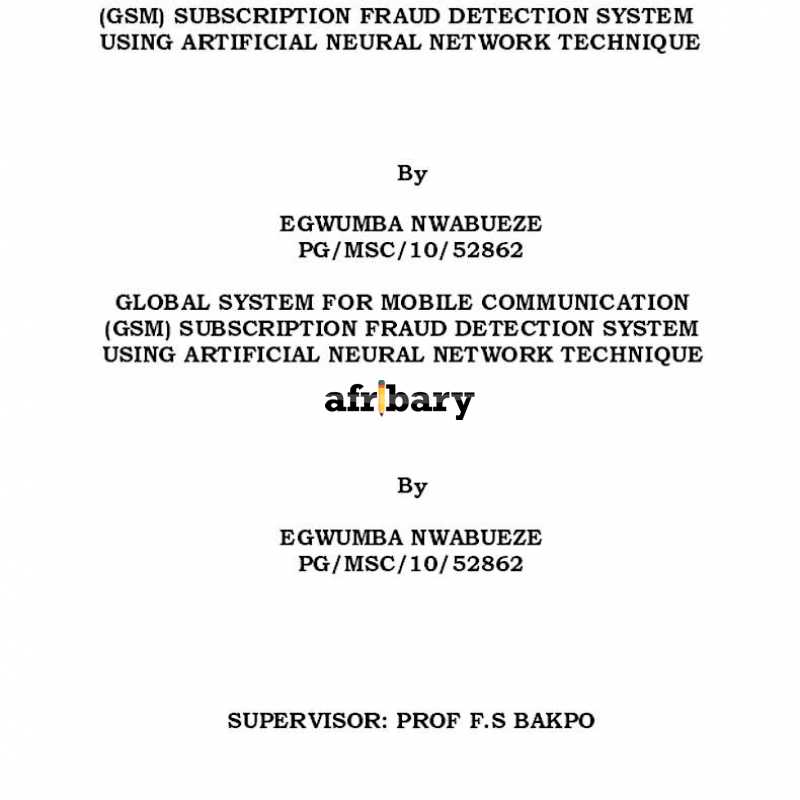 Global System For Mobile Communication Gsm Subscription Fraud
